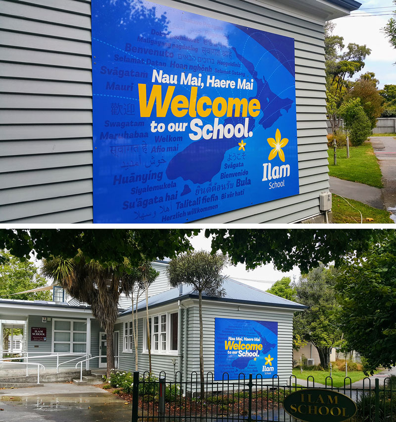 Ilam-School-Sign-out-front - School Branding Matters